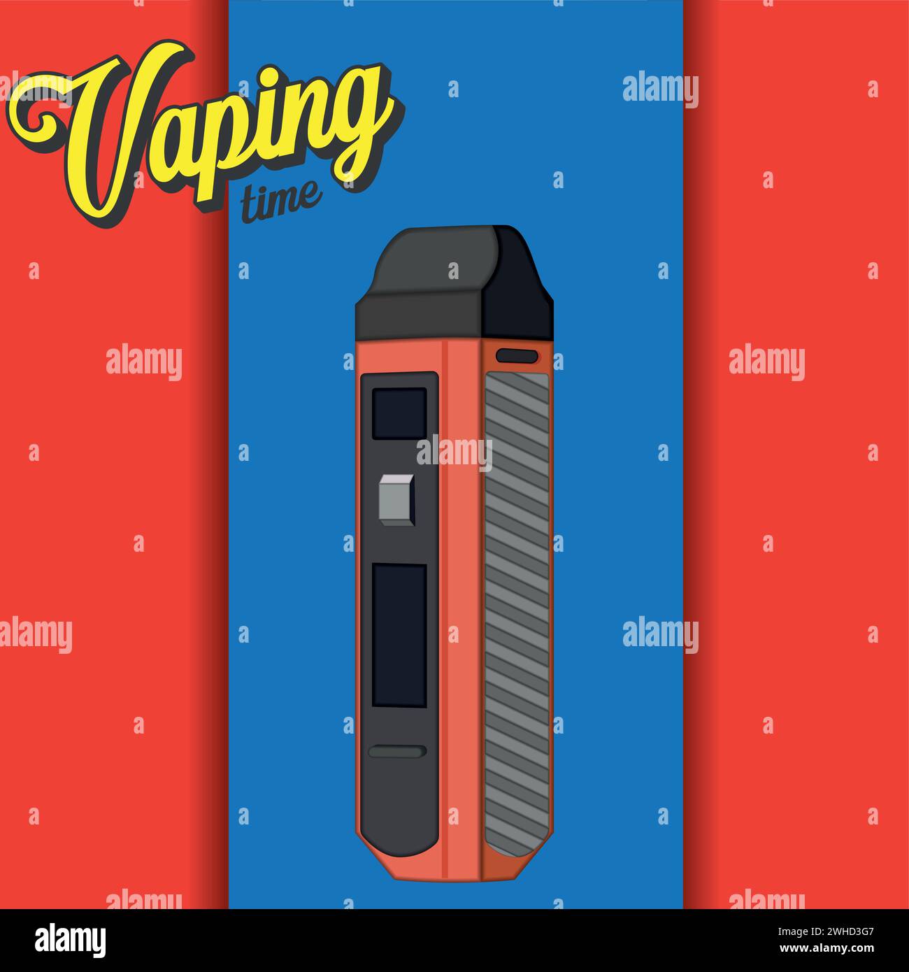 Colored vaping time concept electronic cigarette Vector Stock Vector ...
