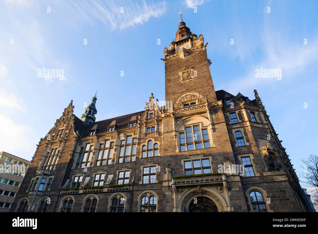 Administration building, town hall, neo-Gothic, Elberfeld, Wuppertal ...