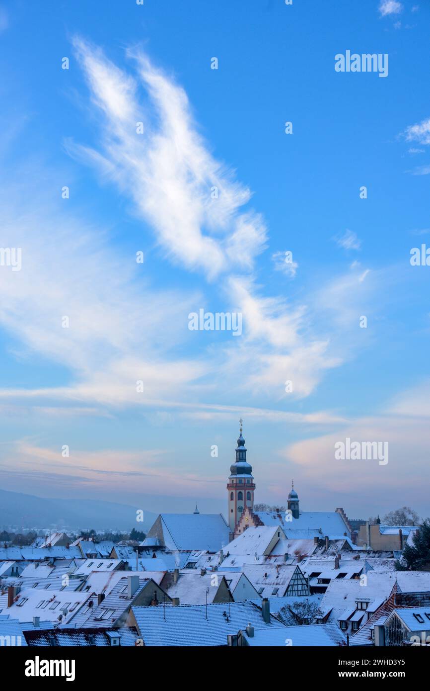 Germany, Baden-Württemberg, Karlsruhe, Durlach, View over the old town ...