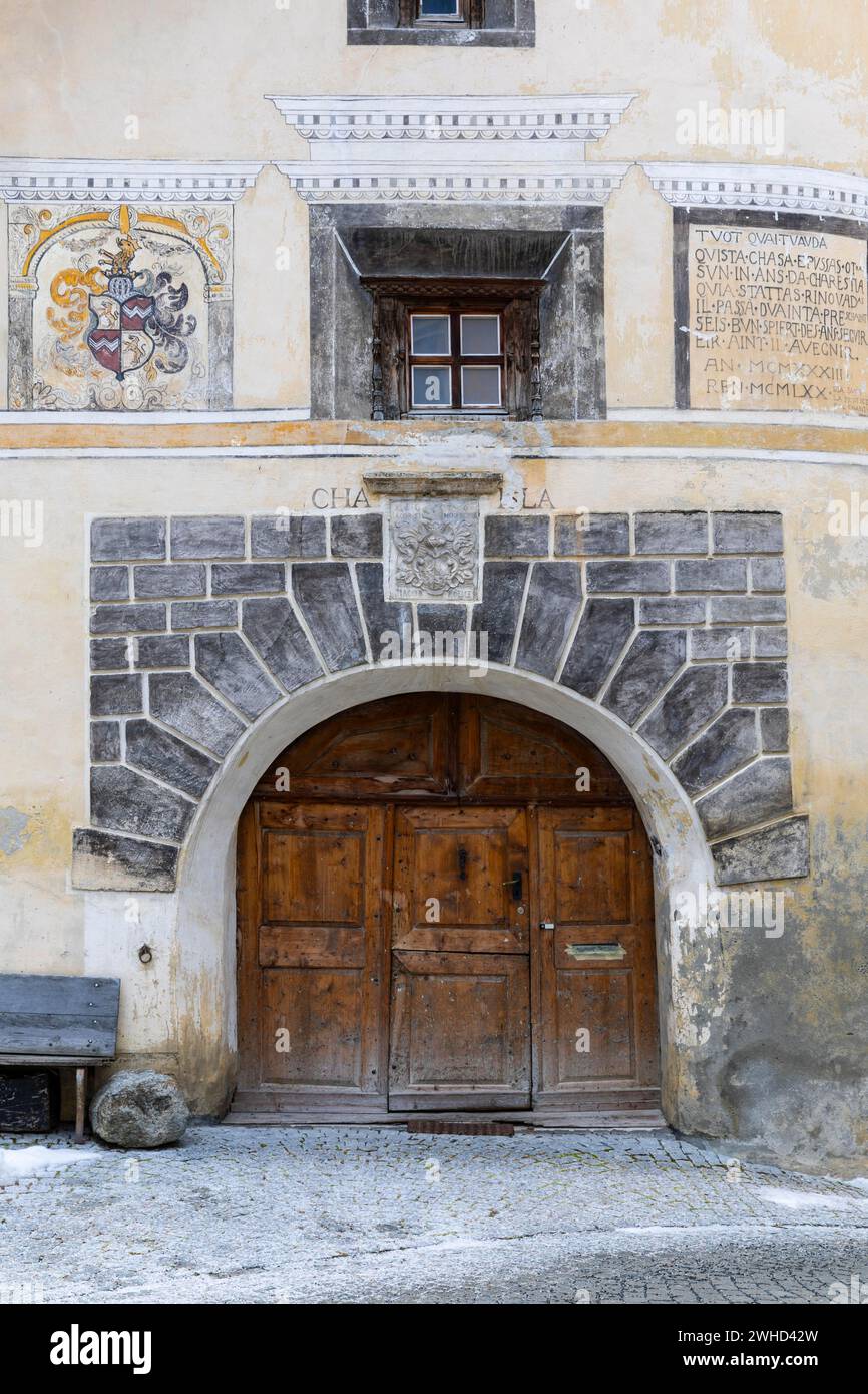 Entrance engadin house decorated sgraffito hi-res stock photography and ...