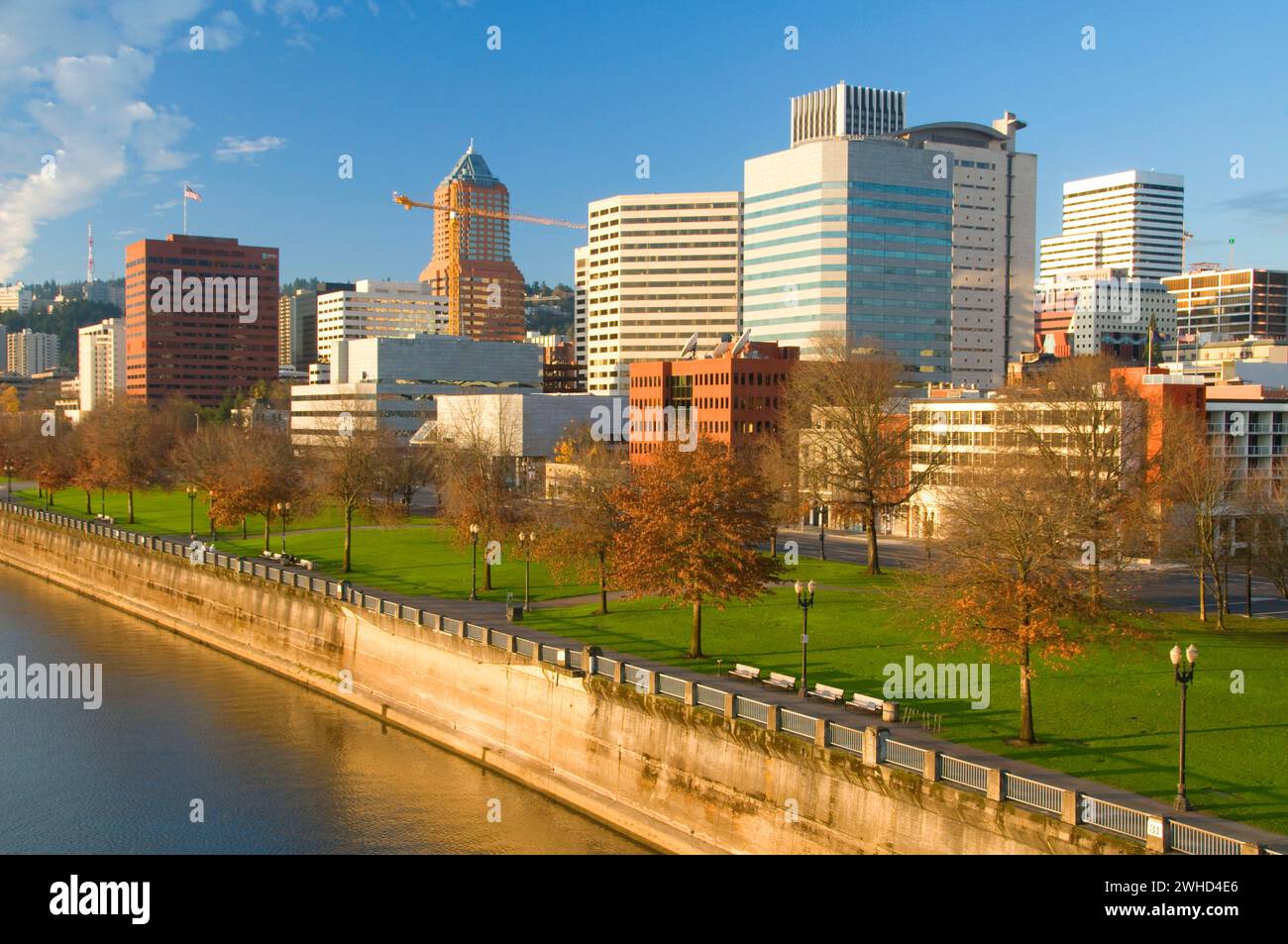 Downtown from Morrison Bridge, Portland, Oregon Stock Photo - Alamy