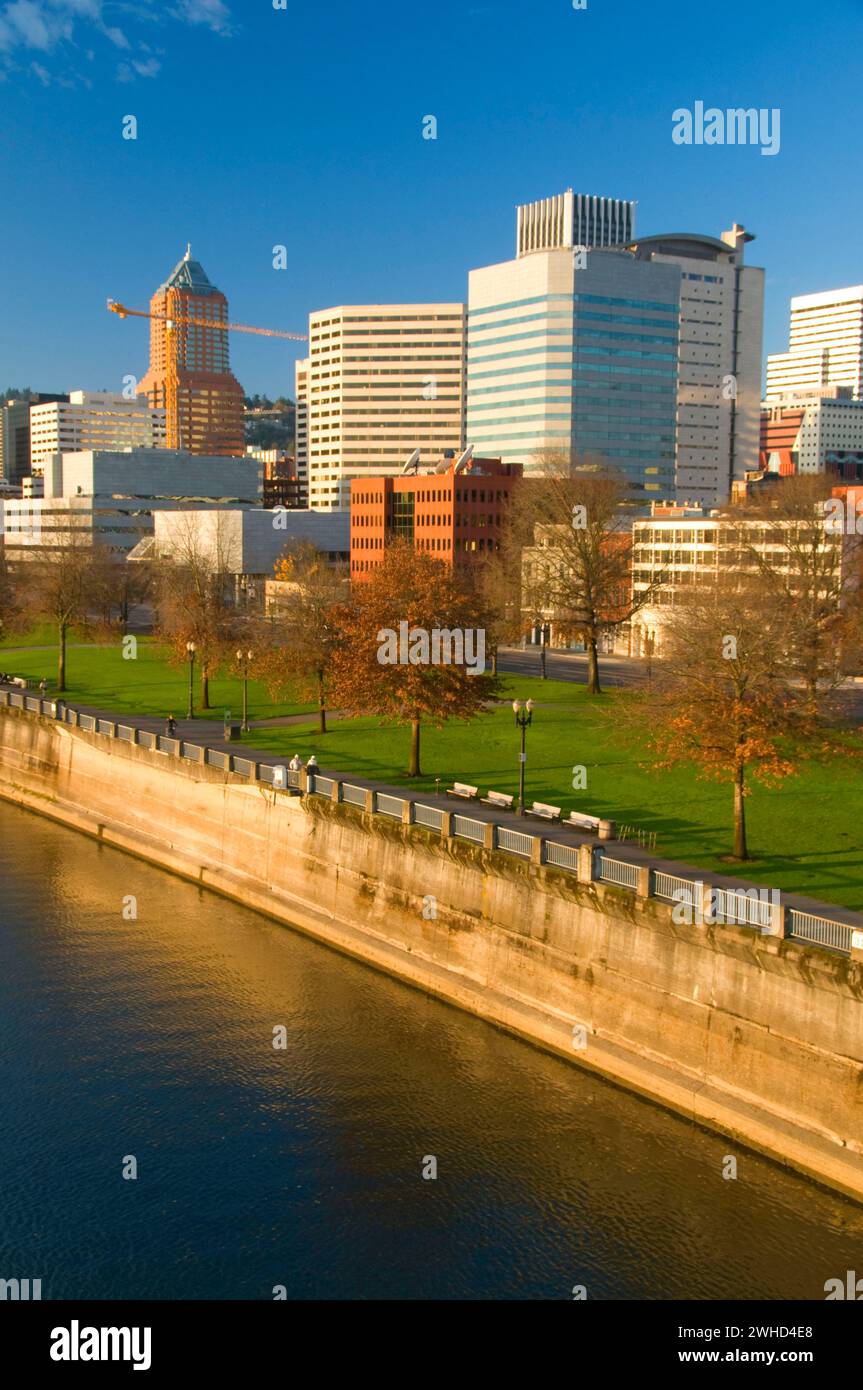 Downtown from Morrison Bridge, Portland, Oregon Stock Photo - Alamy