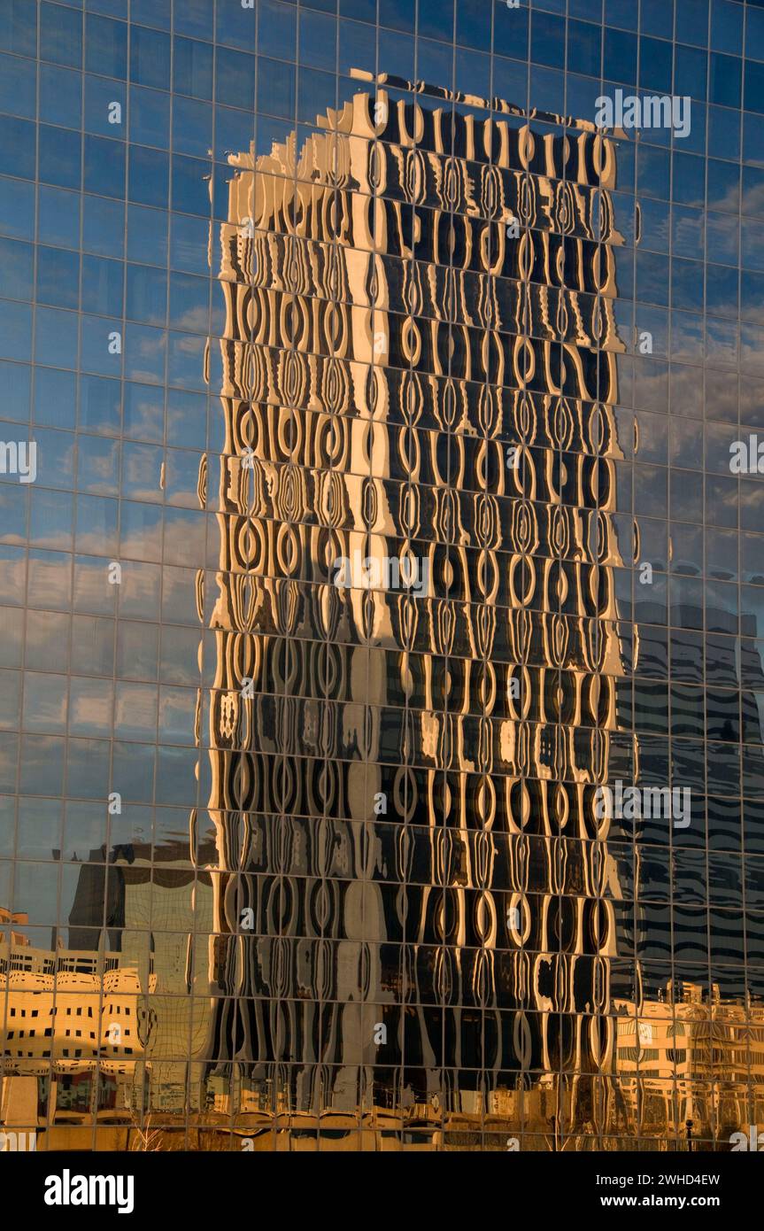 Reflection of Wells Fargo Center in 200 Market Building (known as The ...