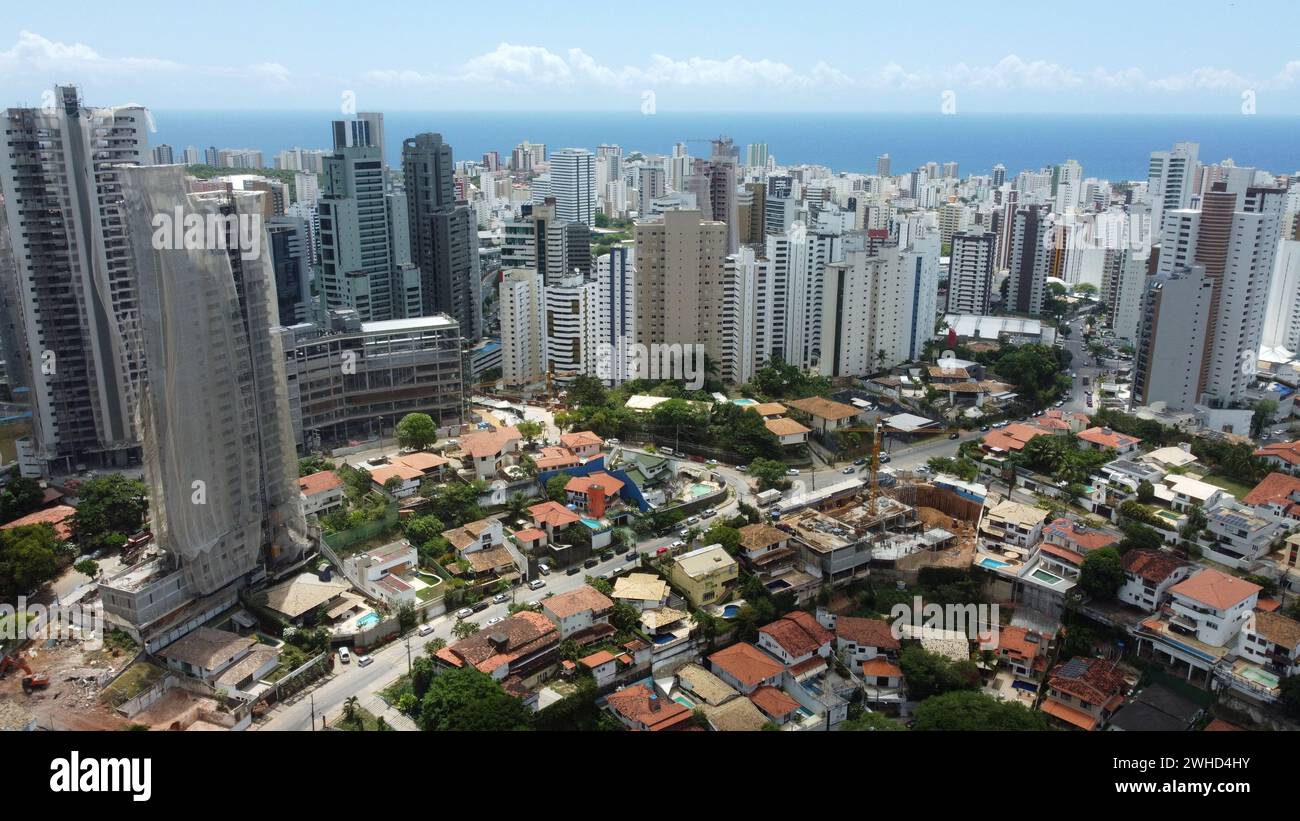 salvador, bahia, brazil - november 23, 2023: aerial view of residential ...