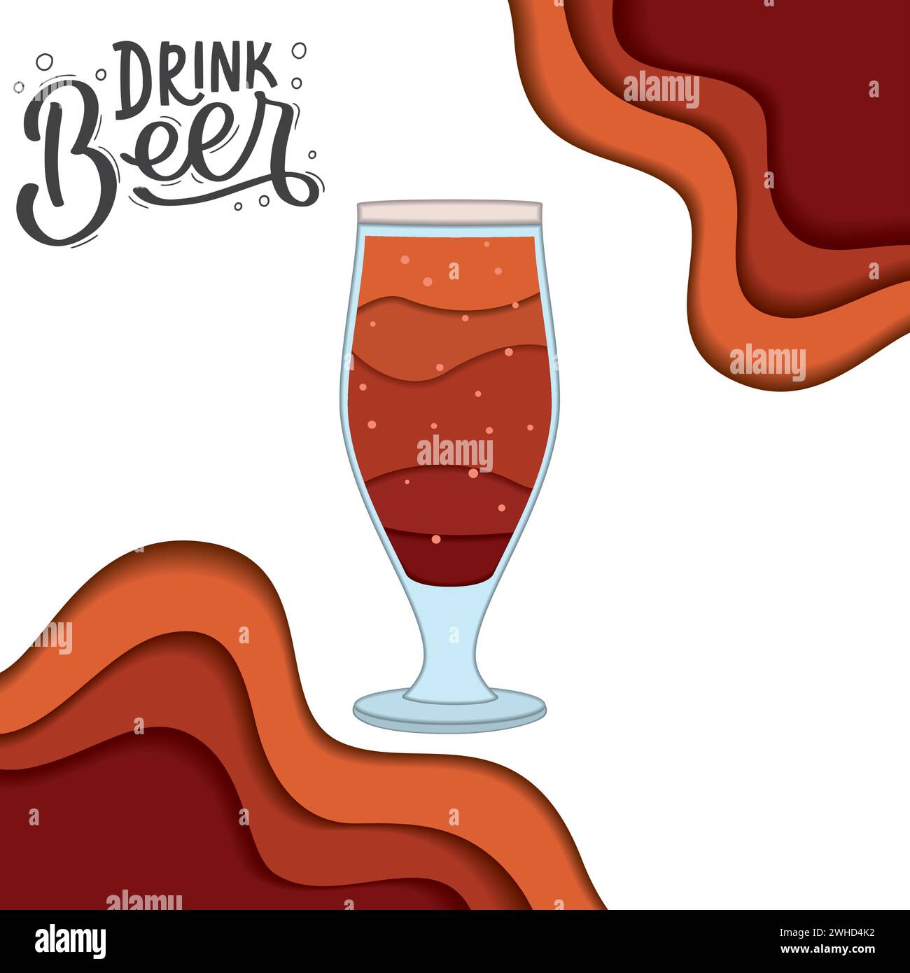 Colored layered background with beer cup Vector Stock Vector Image ...
