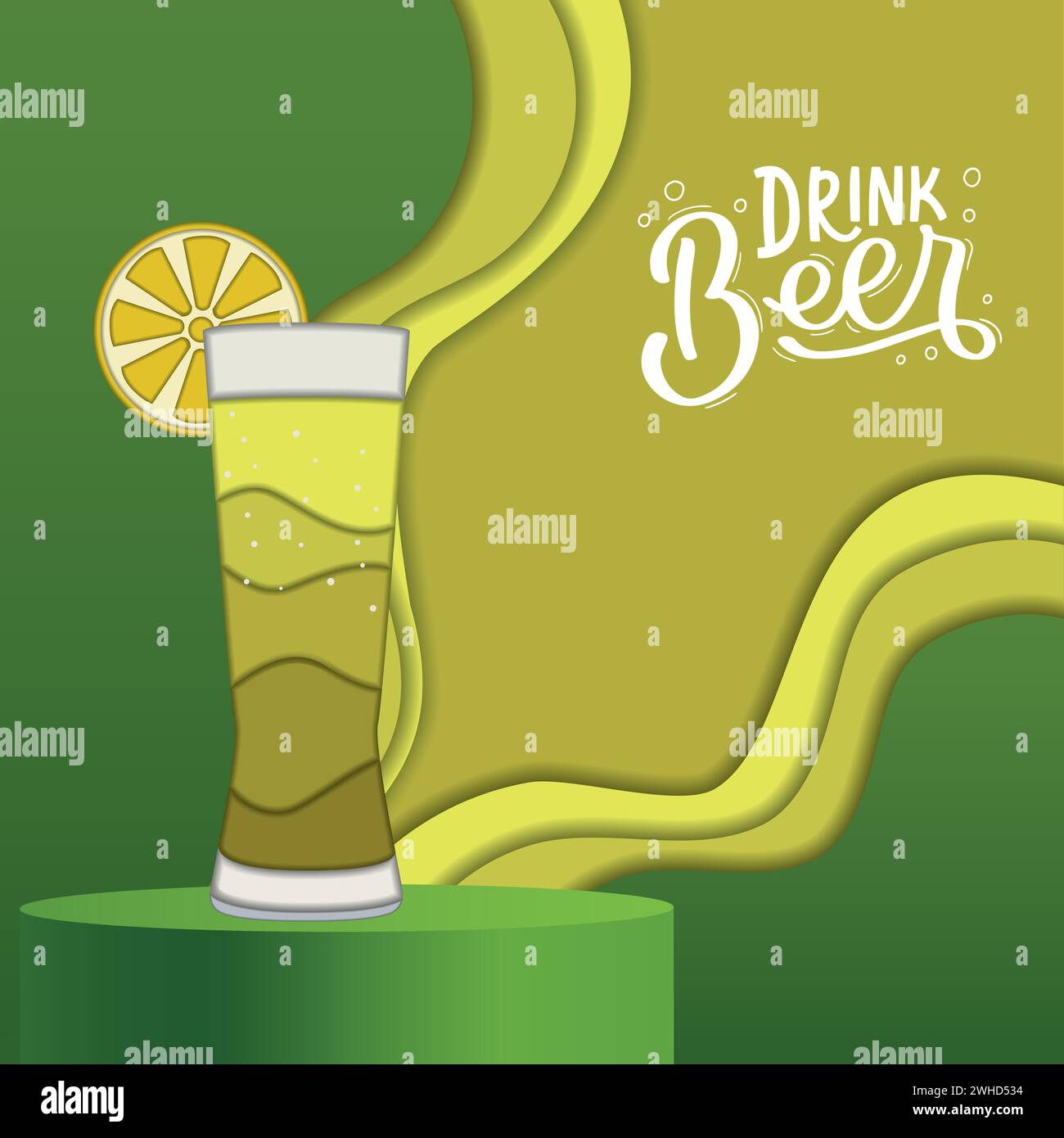 Colored layered background with cocktail drink Vector Stock Vector ...