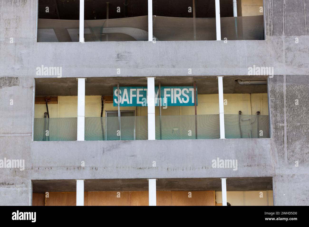 Old building dedicated to workers in construction sector in Dubai with ...