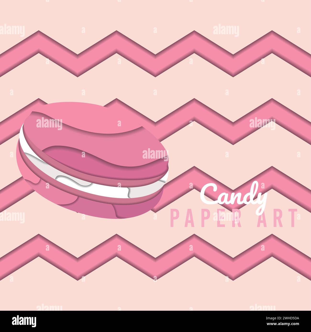 Colored candy paper art background with cookie Vector Stock Vector ...