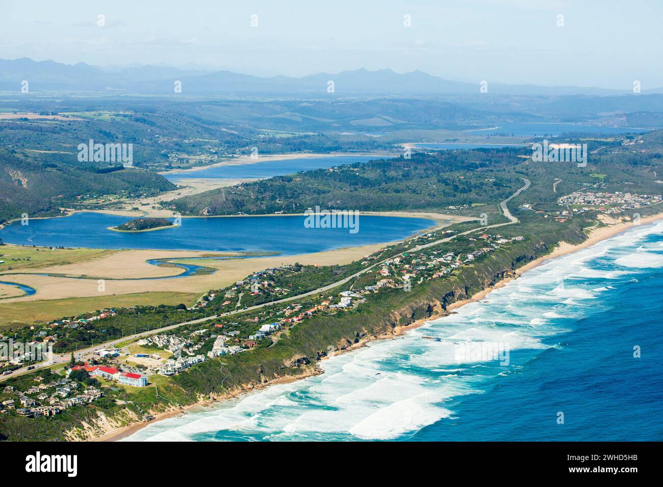 Aerial view, Africa, Garden Route, Garden Route National Park, Indian ...