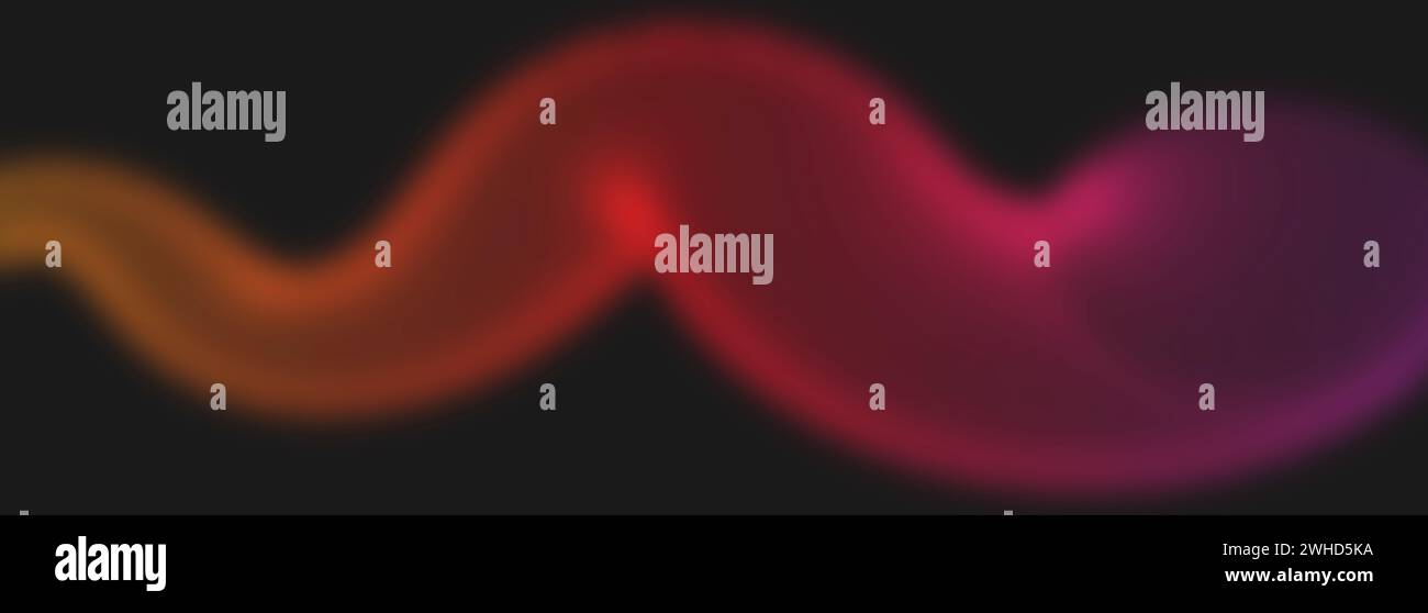 Wavy gradient wave on a dark background. The illusion of dynamic space ...