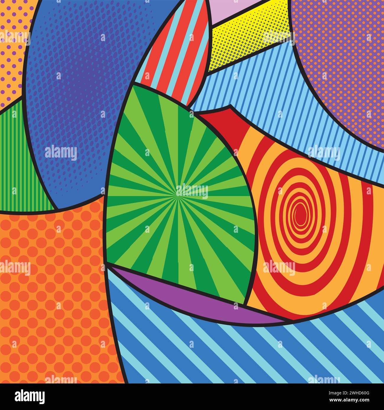 Colored comic page background with halftone effects Vector Stock Vector ...