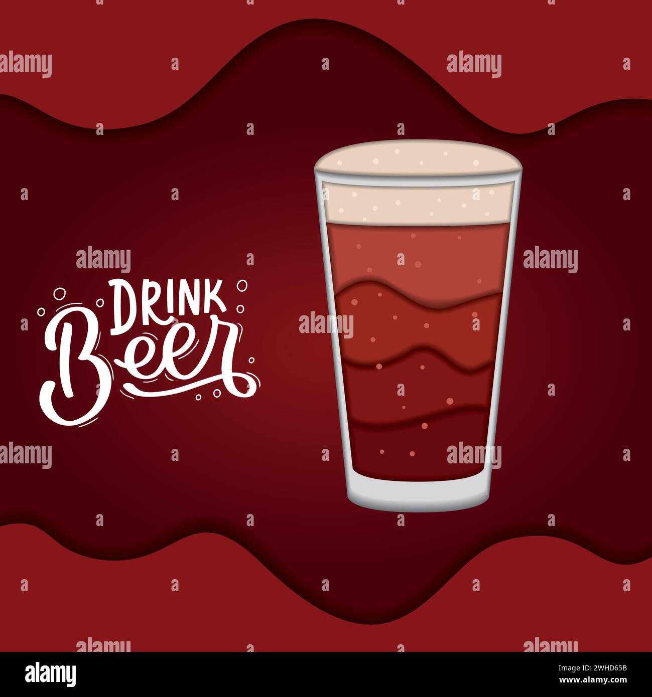 Colored layered background with beer cup Vector Stock Vector Image ...