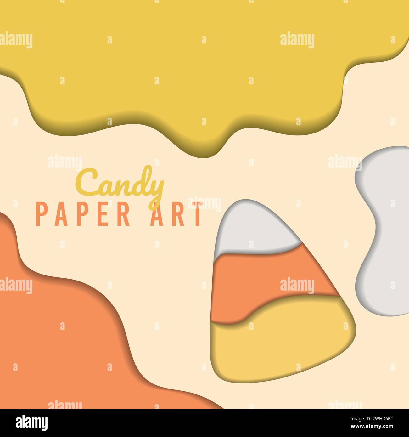 Colored candy paper art background with a marshmallow Vector Stock ...