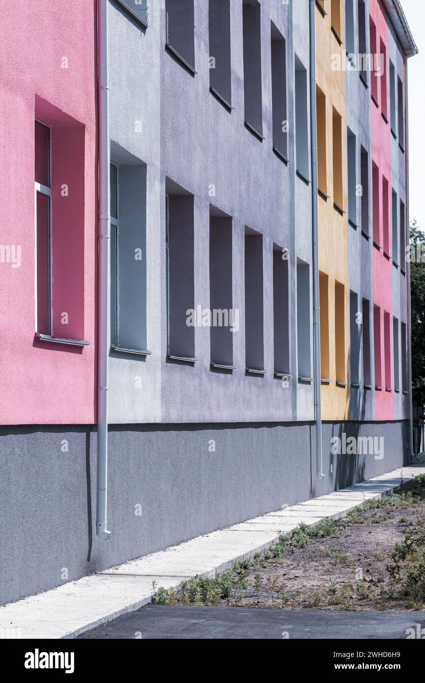 modern school house. modern building exterior. facade of a modern ...