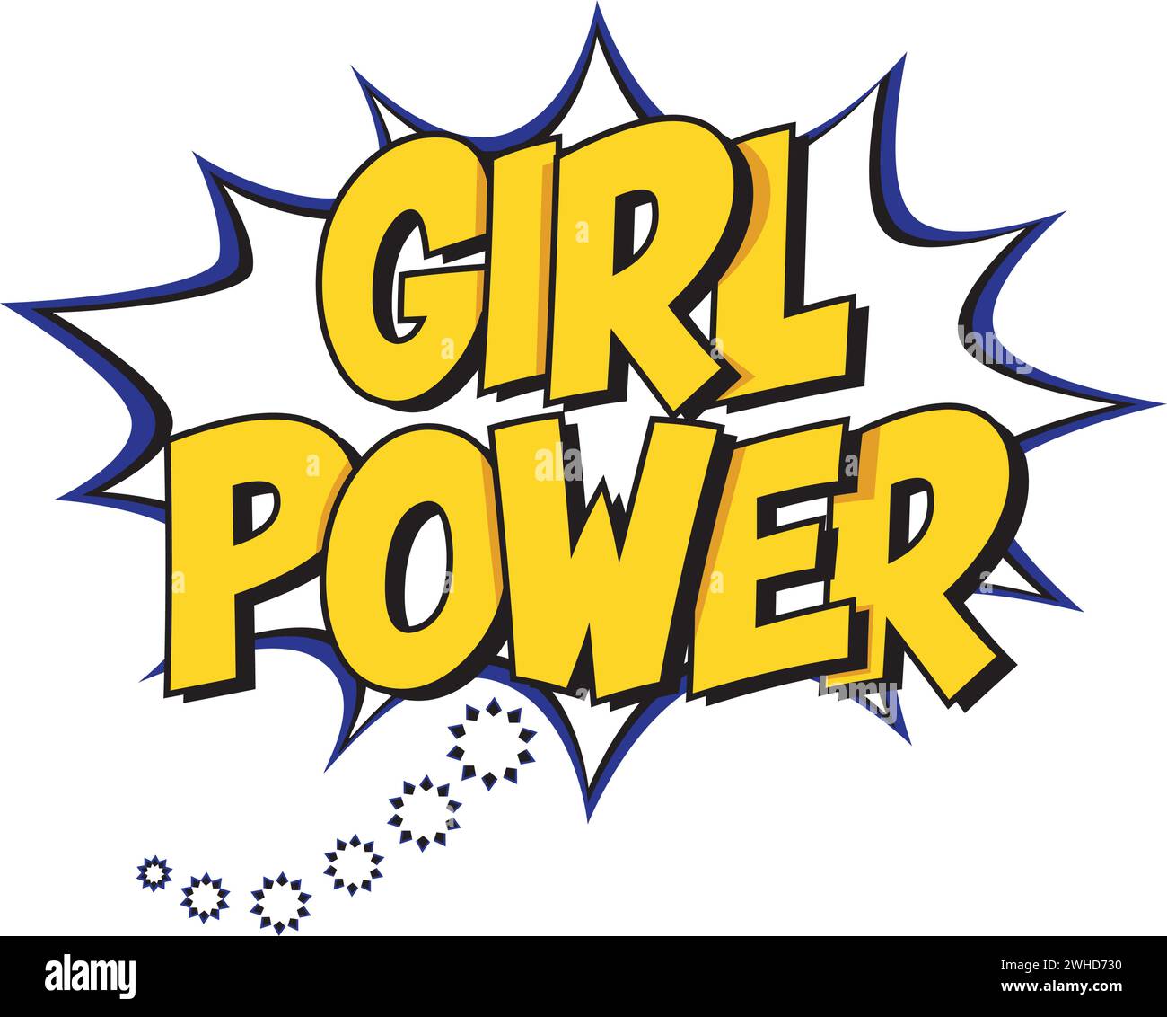 Isolated comic speech bubble with girl power text Vector Stock Vector ...
