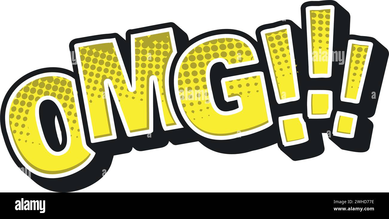 Isolated colored comic text with halftone effects Vector Stock Vector ...