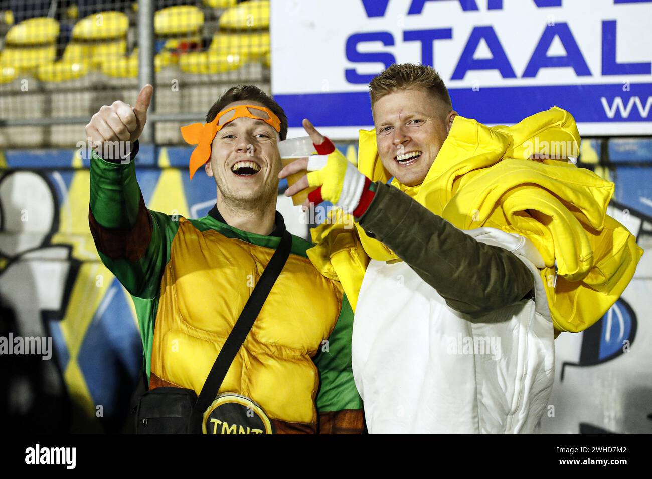 WAALWIJK - RKC fans in carnival clothes during the Dutch Eredivisie ...