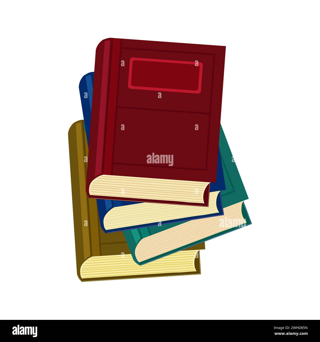 Set of Colored paper books isolated on white background Stock Photo - Alamy