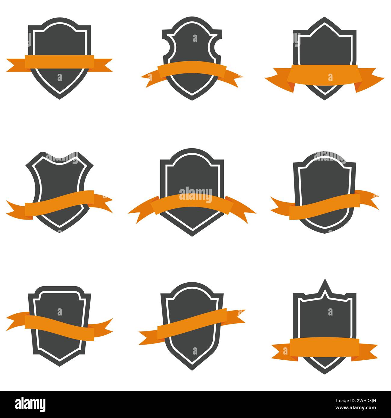 Set of shield icons with ribbons. Vector illustration Stock Vector ...