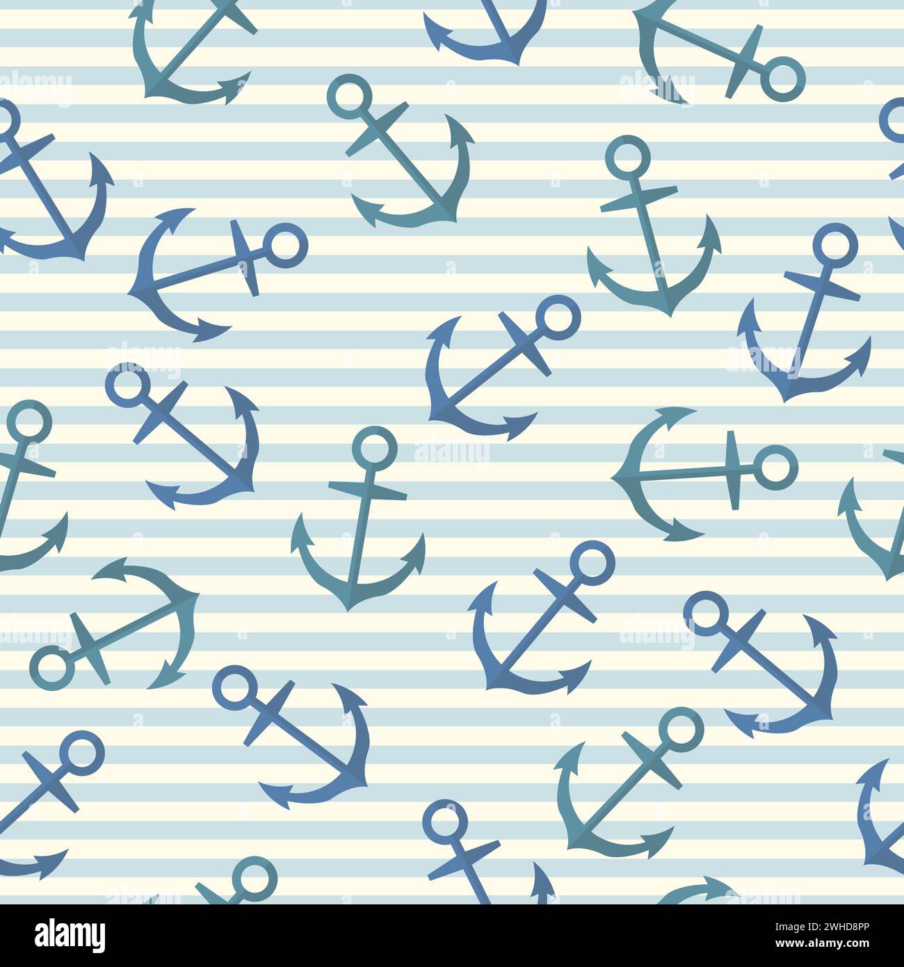Vector seamless pattern with anchors. Vector illustration Stock Vector ...