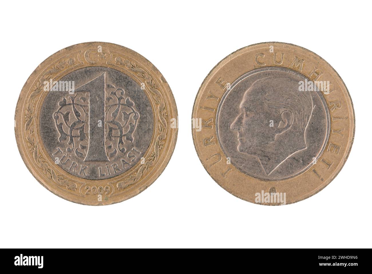 One Turkish lira coin Stock Photo - Alamy