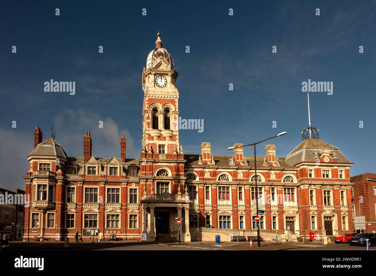 Eastbourne, February 9th 2024: The Town Hall in the spring sunshine ...