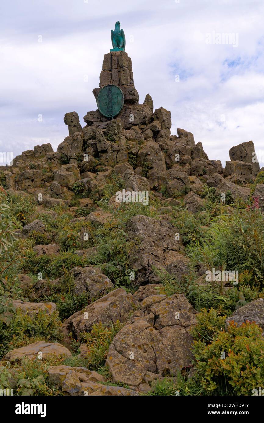 The aviation memorial on the Wasserkuppe, the highest mountain in the ...