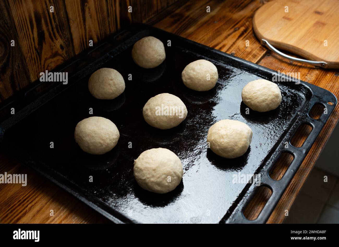 preparation of kneaded bread, bread ready to be baked Stock Photo - Alamy