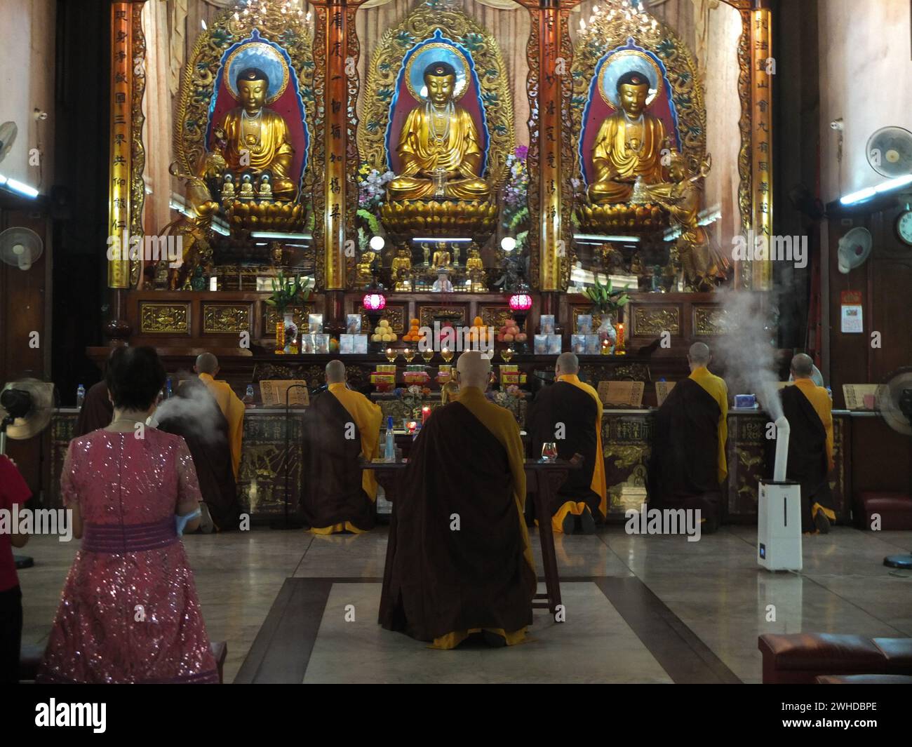 Manila, Philippines. 09th Feb, 2024. Buddhist monks perform a ritual on ...