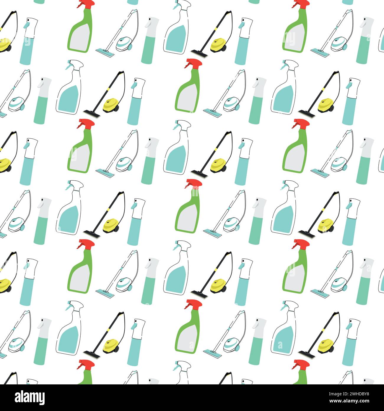 Seamless pattern background with cleaning product icons Vector Stock ...