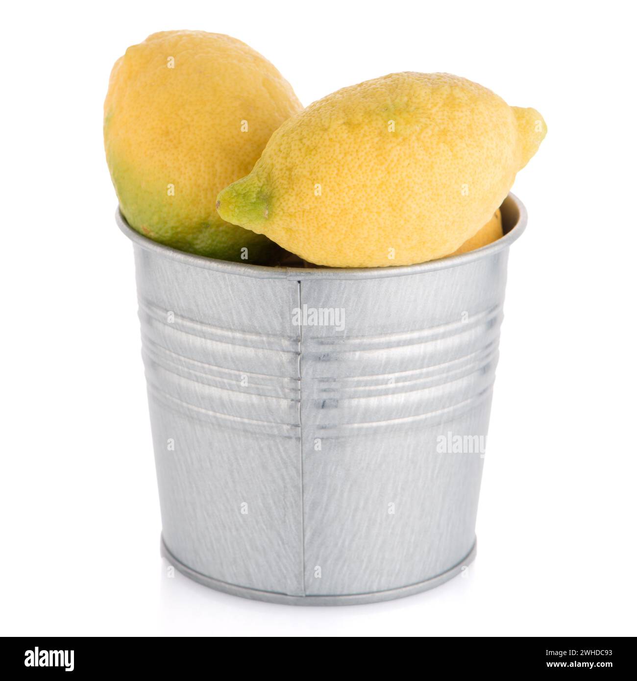 Bucket with lemons Stock Photo - Alamy