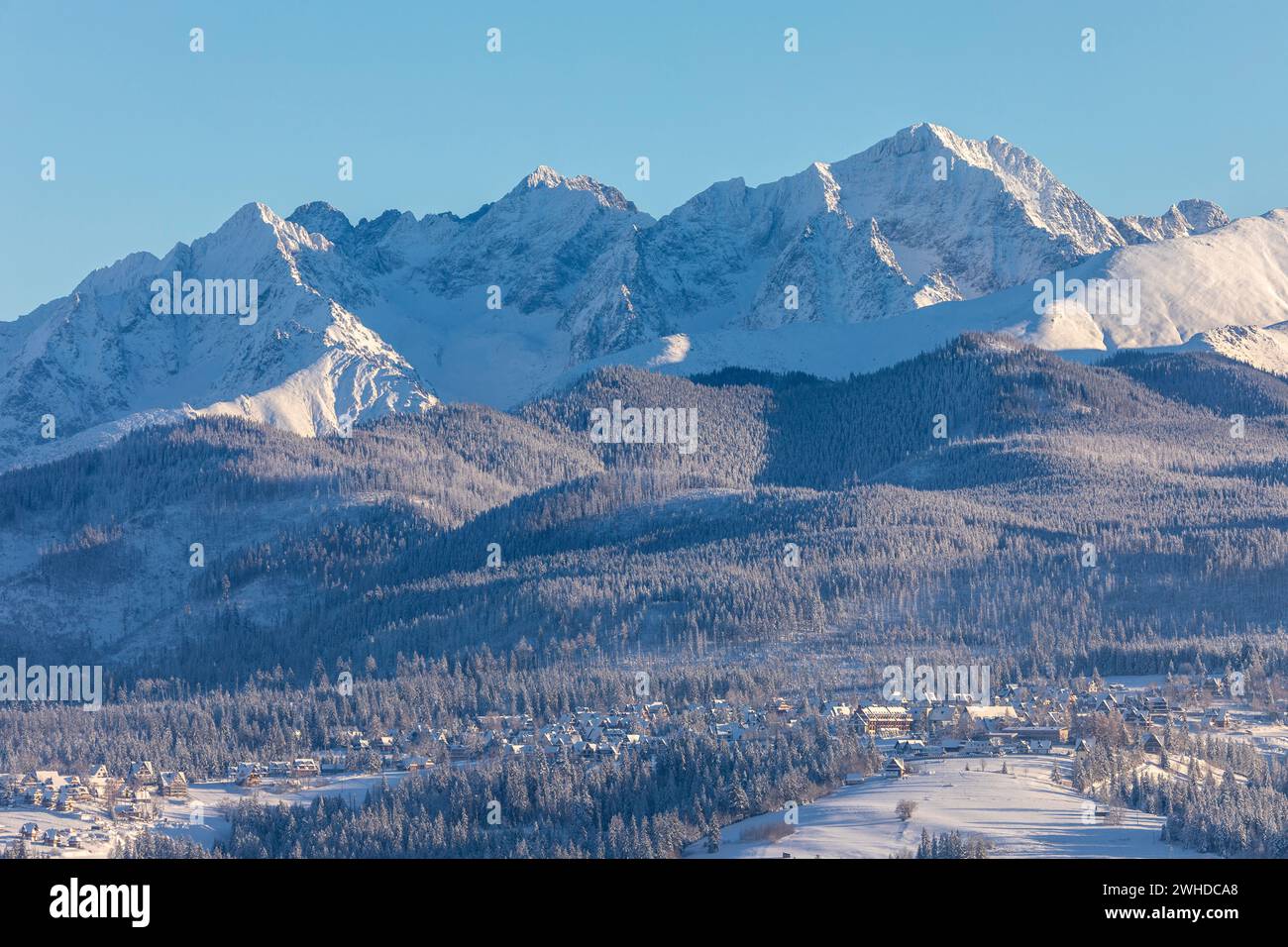 Europe, Poland, Lesser Poland, Tatra Mountains, Podhale, view from Zab ...