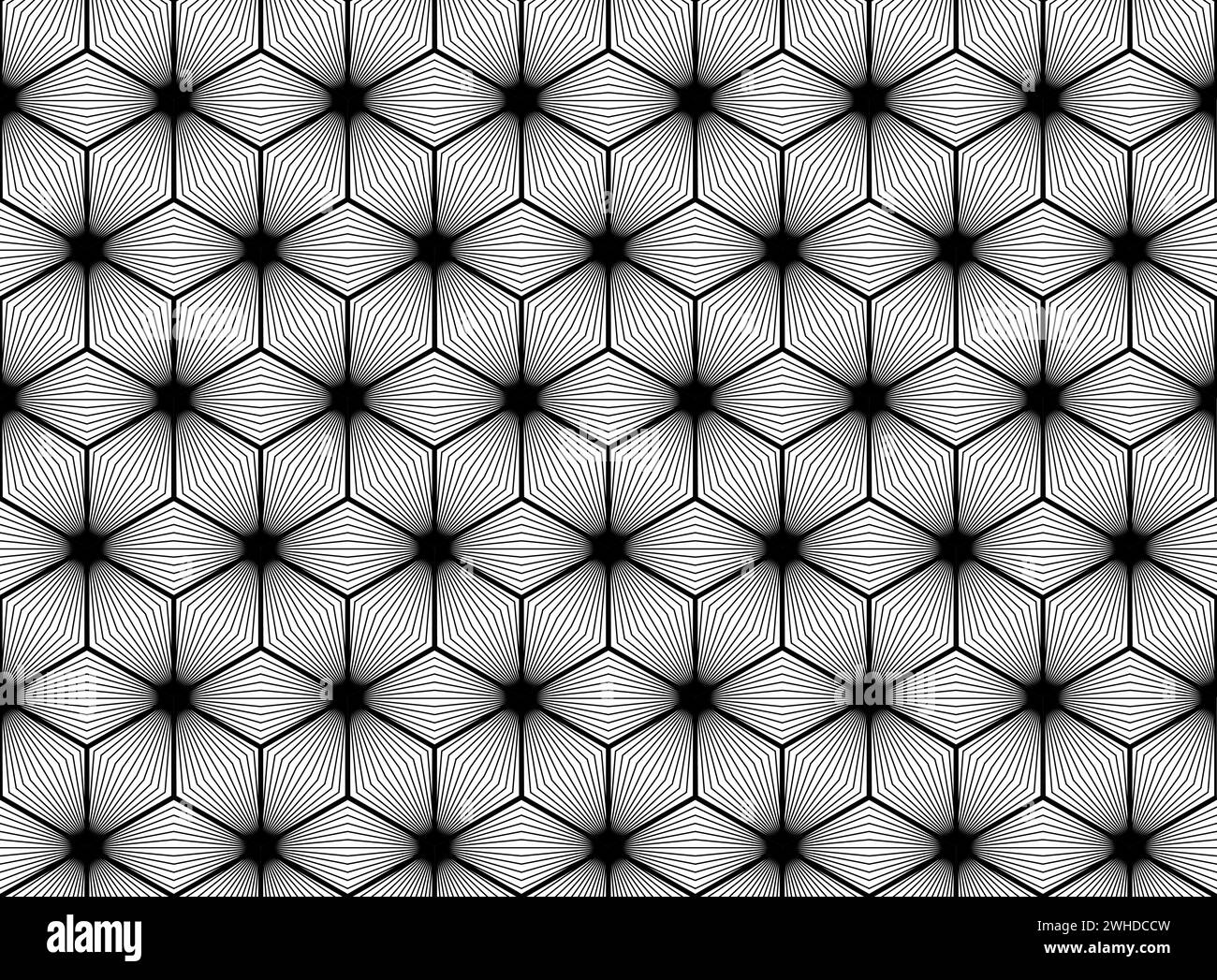 Seamless Optical Rhombus Pattern Background. 3D Cubes block element in Striped Texture. Vector ...