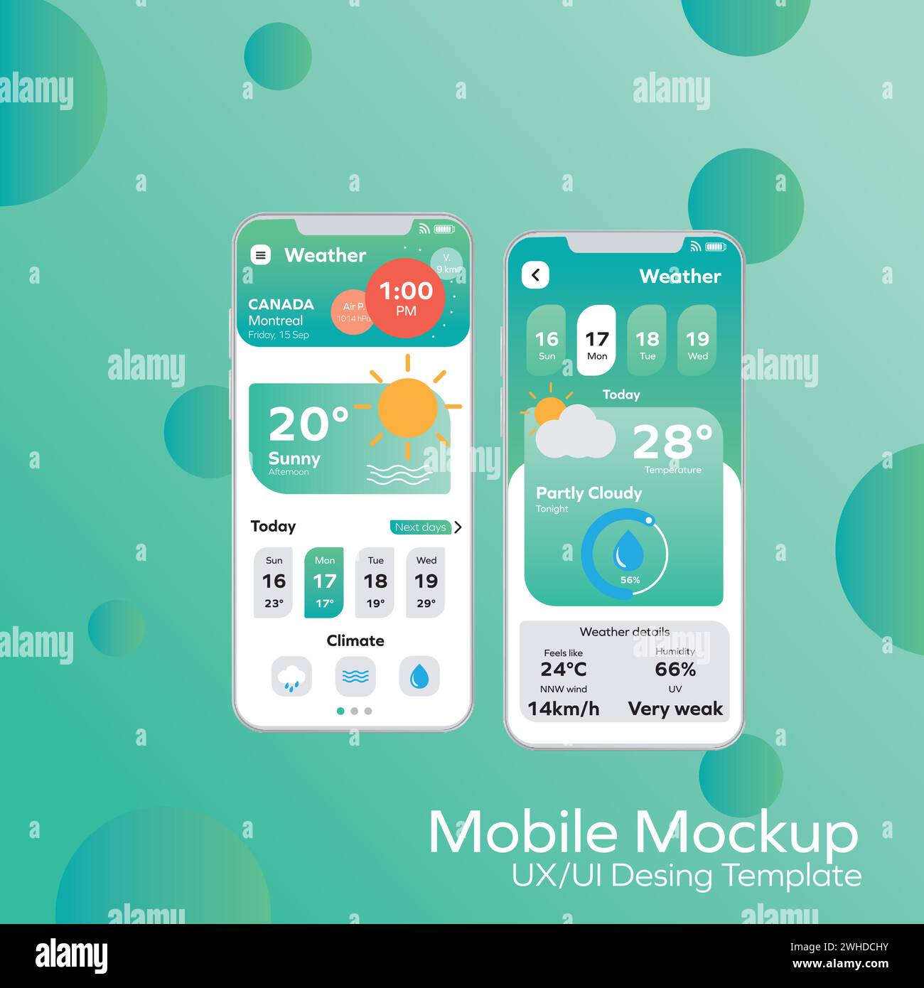 Colored mobile app mockup templates Vector Stock Vector Image & Art - Alamy