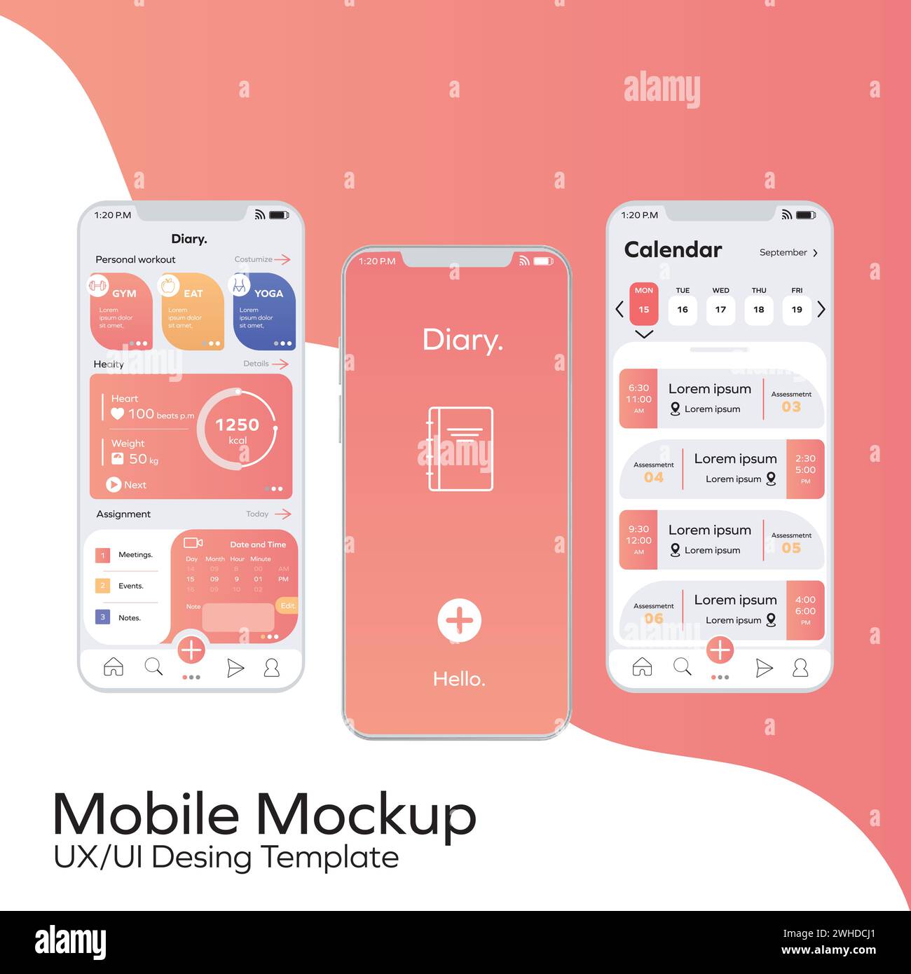 Icon templates mockup app hi-res stock photography and images - Alamy