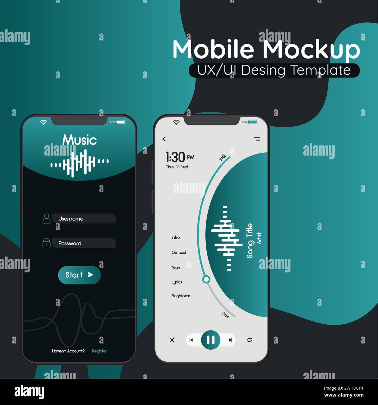 Colored mobile app mockup templates Vector Stock Vector Image & Art - Alamy