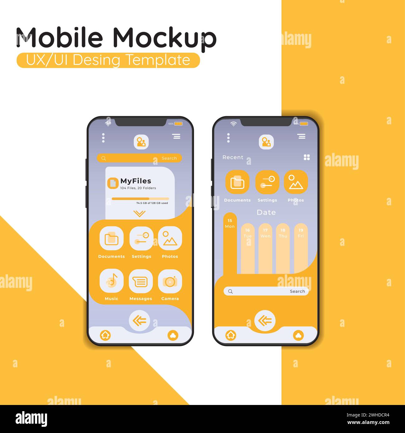 Colored mobile app mockup templates Vector Stock Vector Image & Art - Alamy