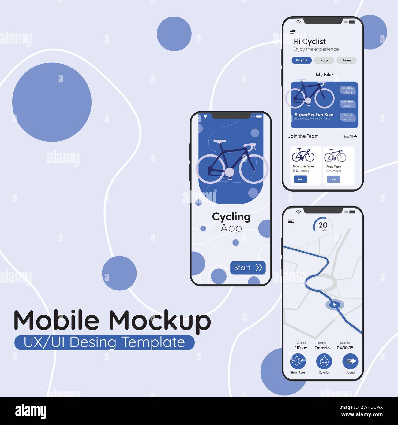 Colored mobile app mockup templates Vector Stock Vector Image & Art - Alamy