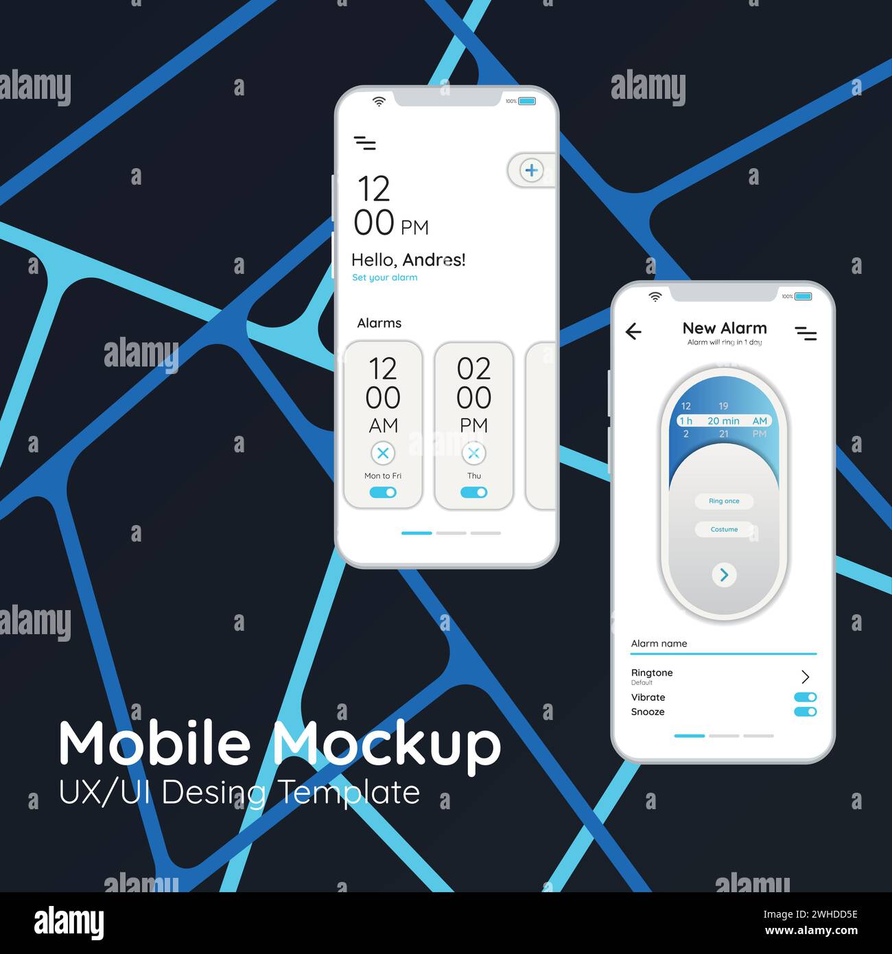 Colored mobile app mockup templates Vector Stock Vector Image & Art - Alamy