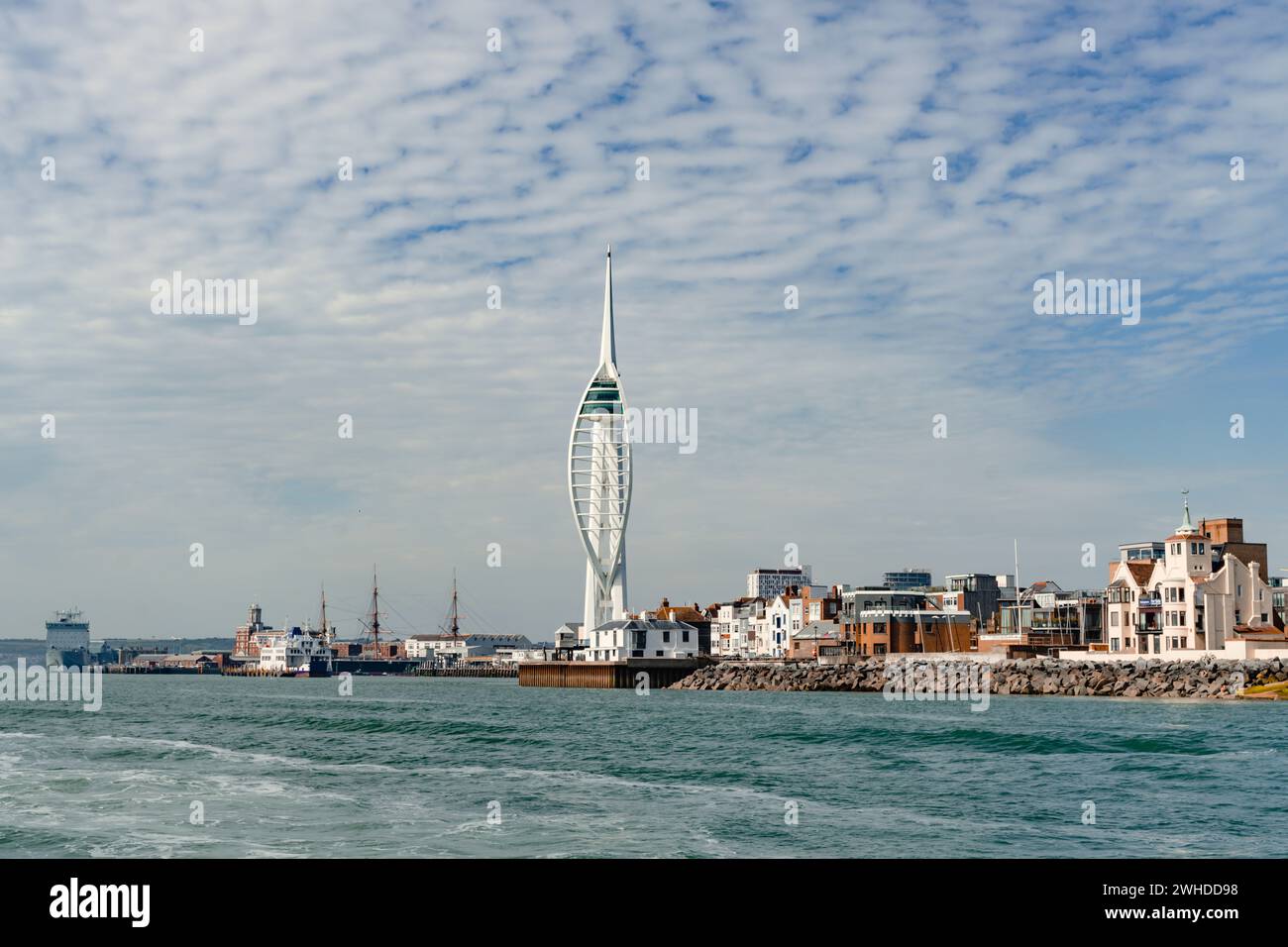 The spinnaker tower rises into the sky hi-res stock photography and ...