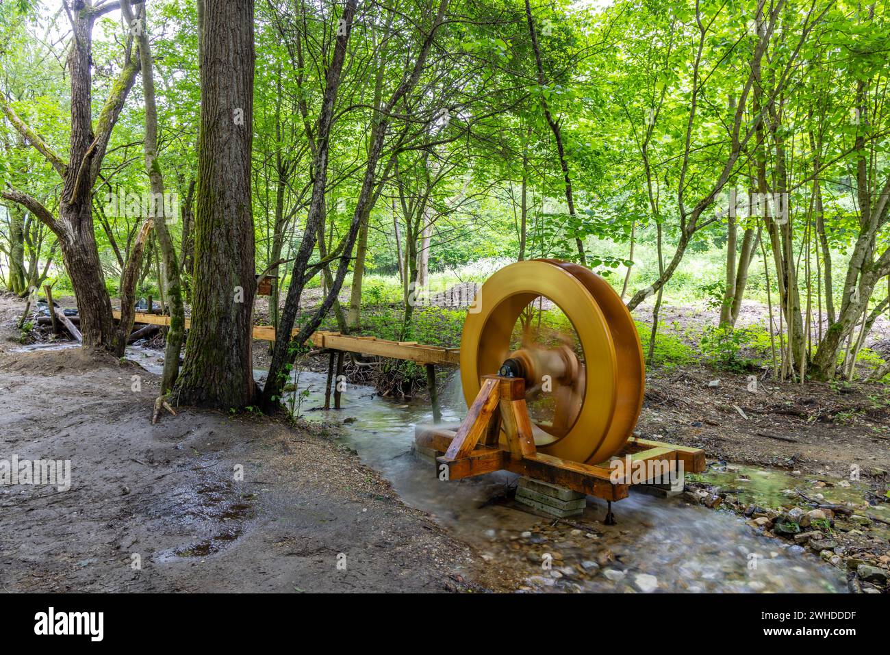 National park Muranska Planina, stream with a water mill wheel ...