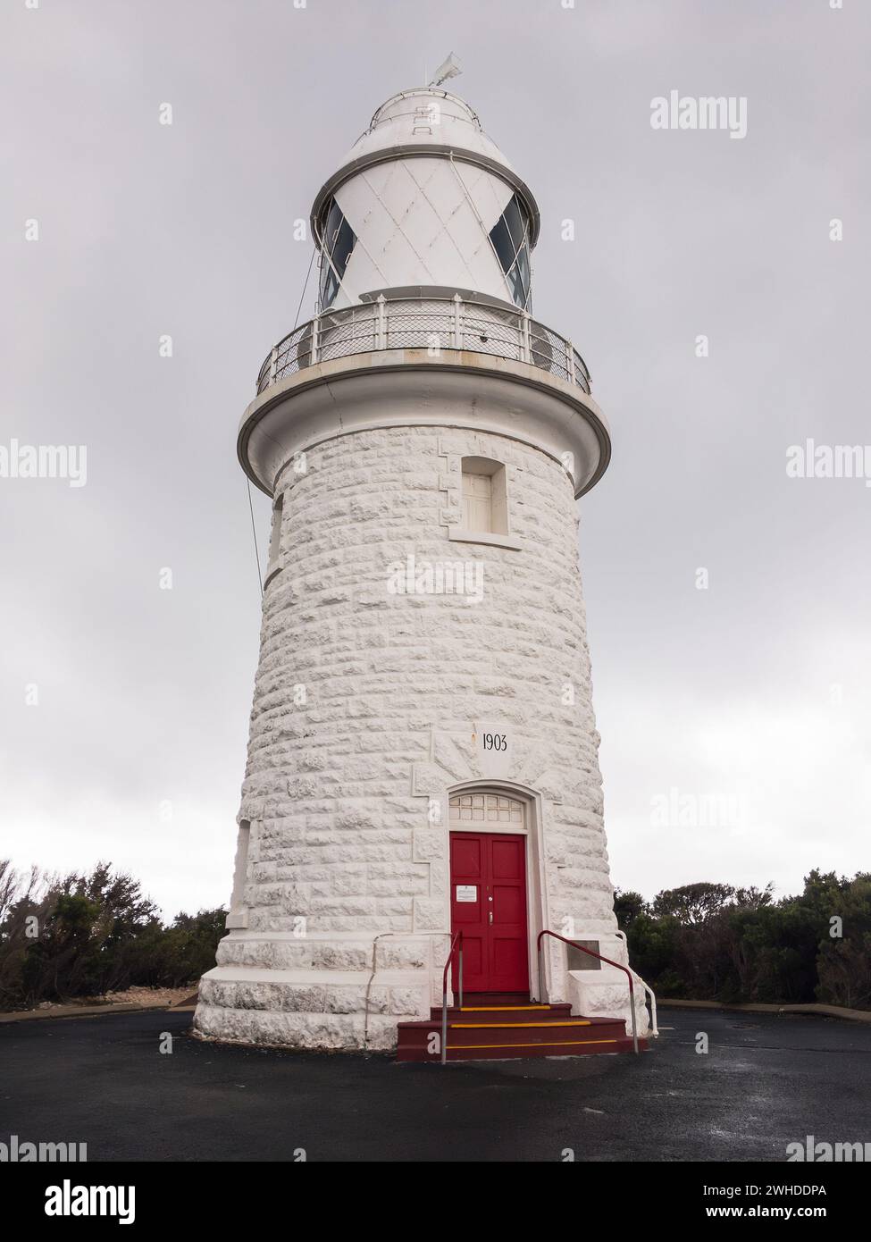 Ancient white Cape Naturaliste lighthouse, important landmark in ...