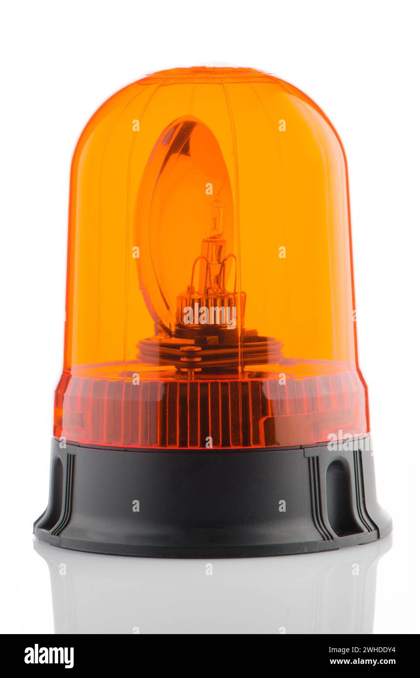 Orange rotating beacon Stock Photo - Alamy