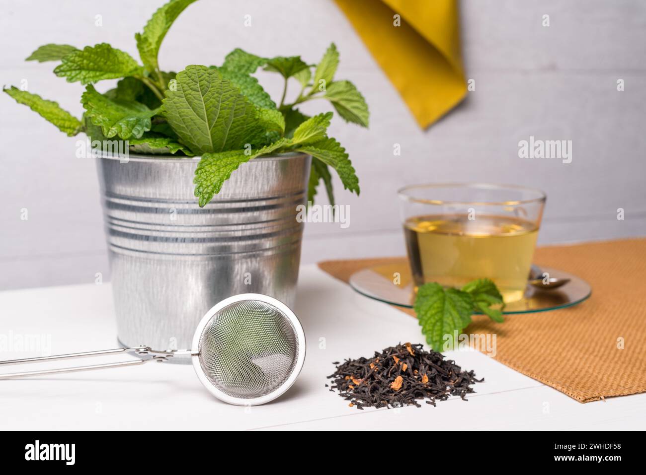 Melissa tea in glass hi-res stock photography and images - Alamy