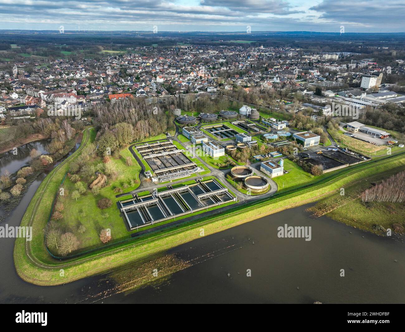 Dorsten, North Rhine-Westphalia, Germany, Floods on the Lippe, river in ...
