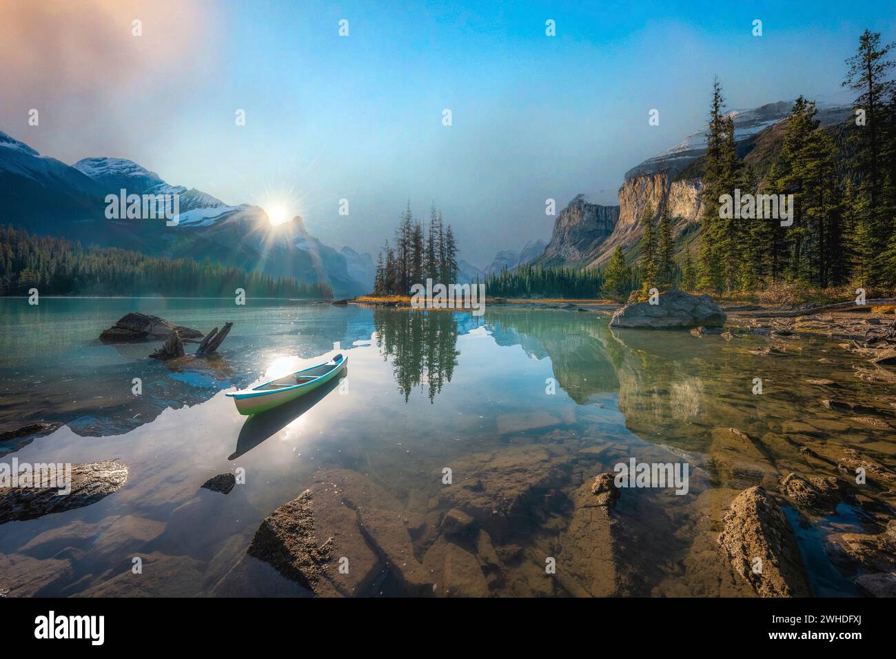 Canada, Spirit Island, Jasper National Park AI Stock Photo - Alamy