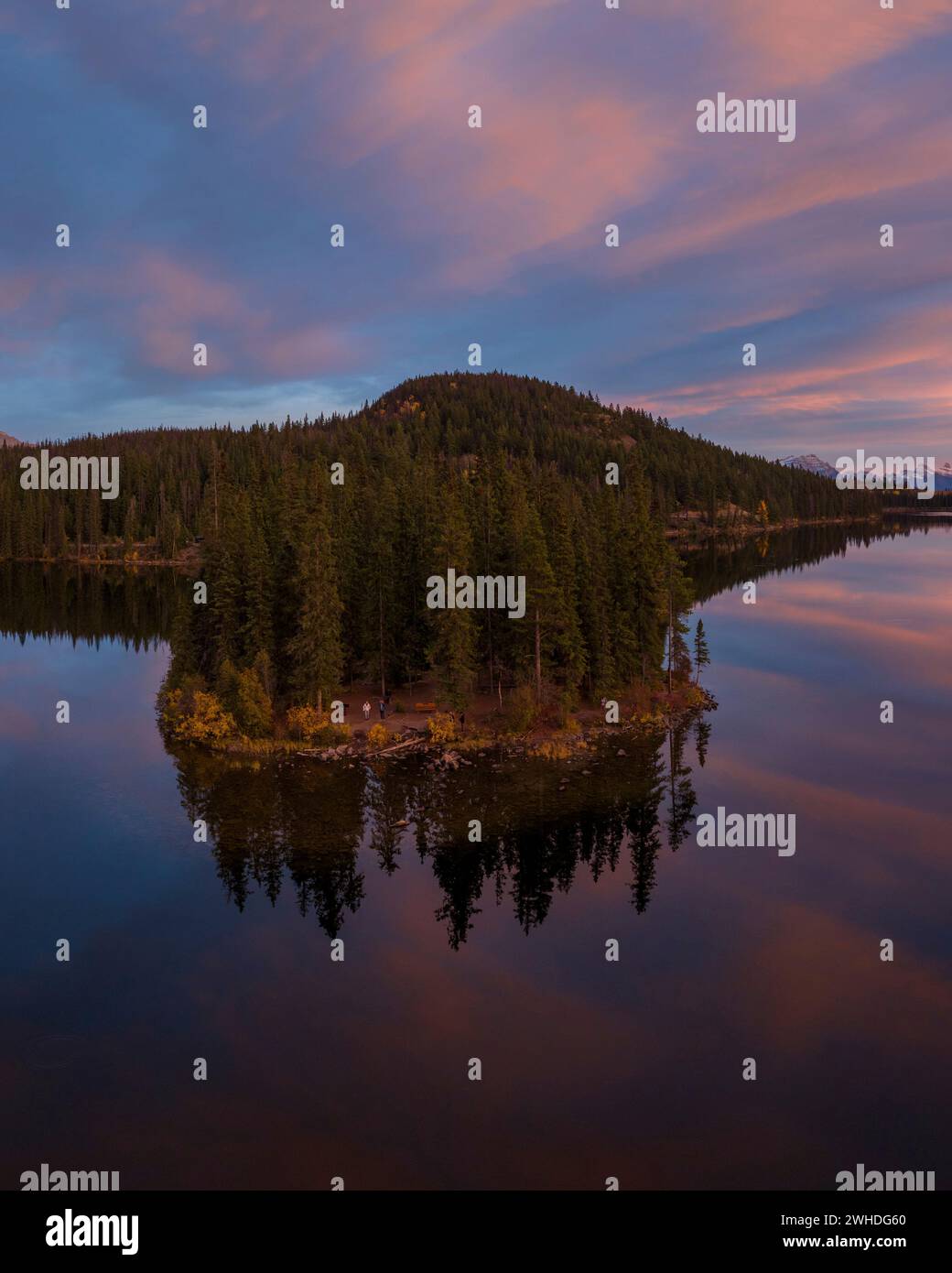 Canada, Jasper, Pyramid Island Stock Photo - Alamy