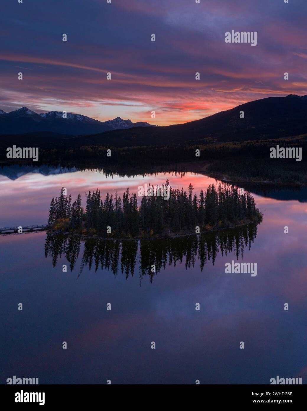 Canada, Jasper, Pyramid Island Stock Photo - Alamy