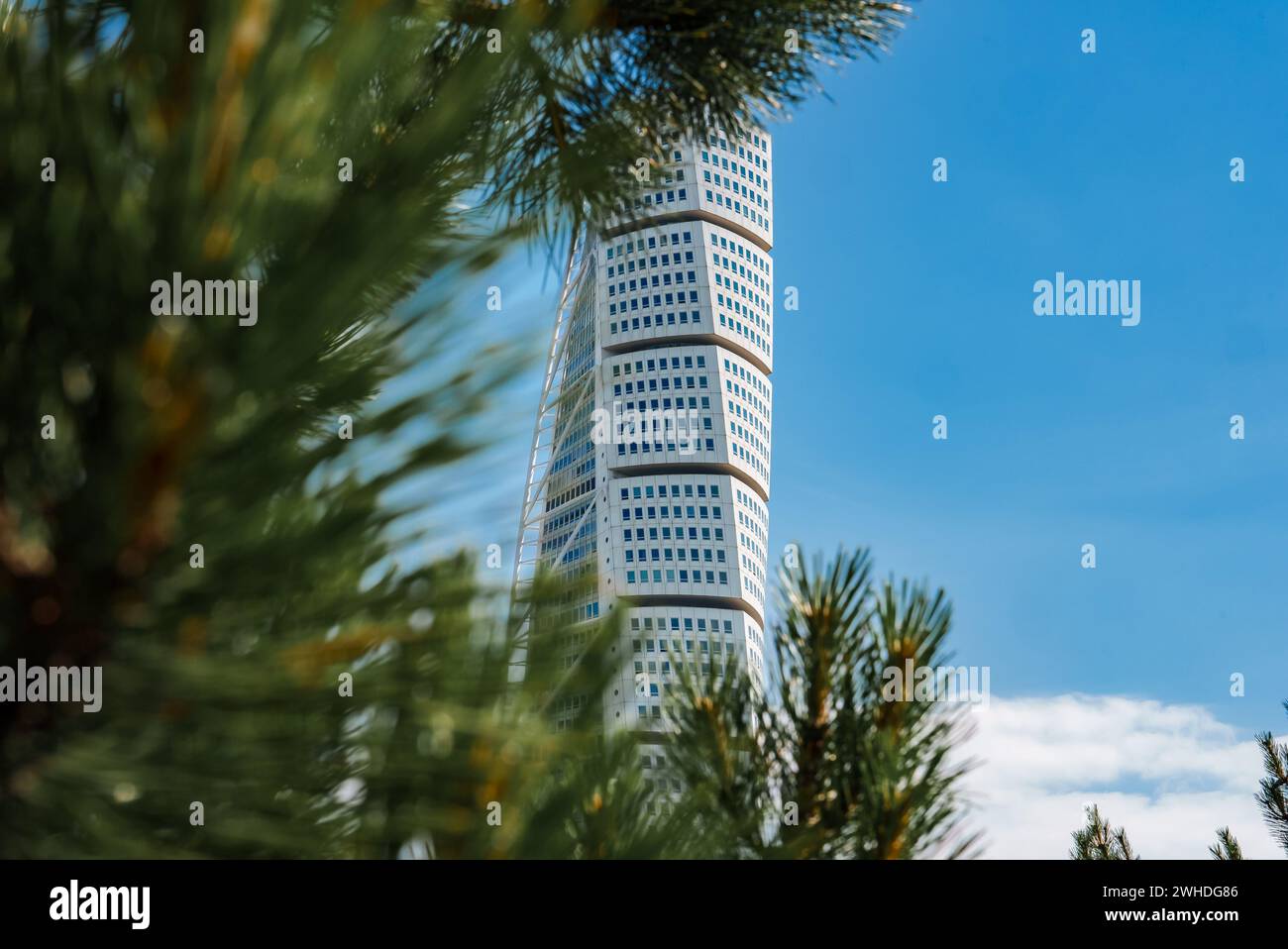 Contemporary Skyscraper, White Grid Exterior, Located in Malmo Stock ...