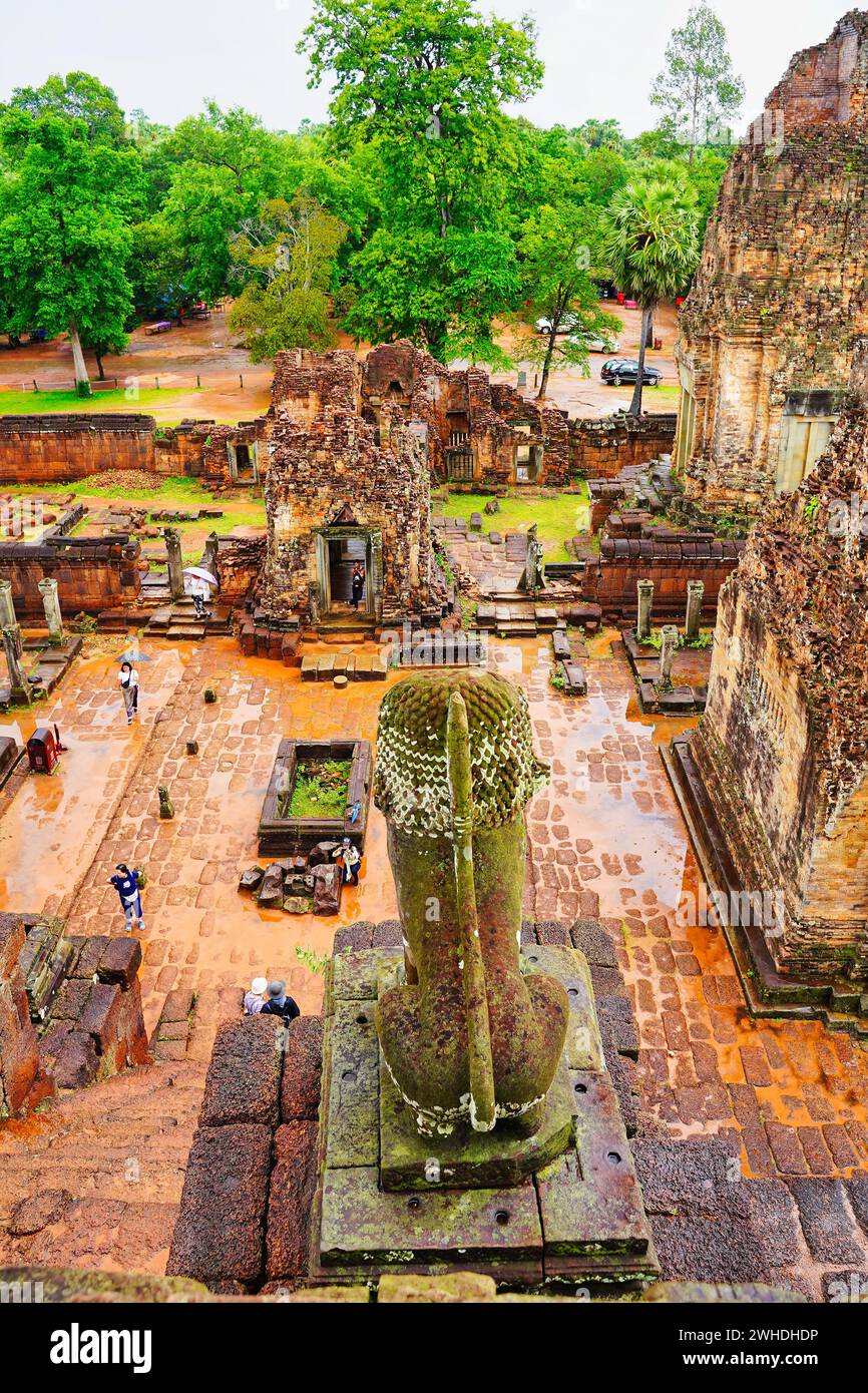 Rain soaked View from the top of Pre Rup temple, a 10th century state ...